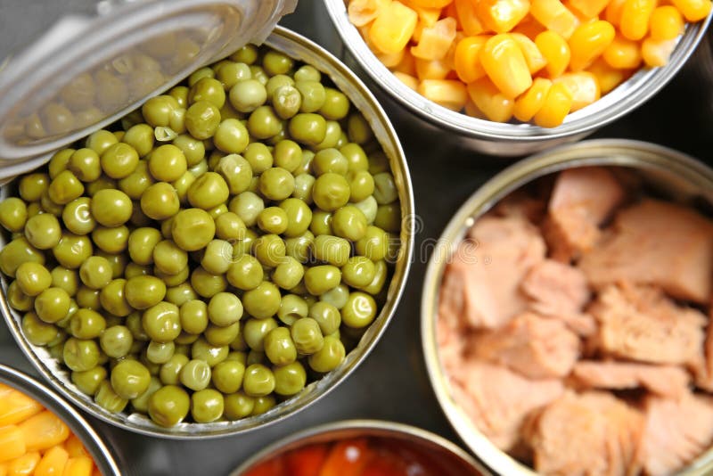 Open Tin Cans of Conserved Products Stock Image - Image of gourmet ...