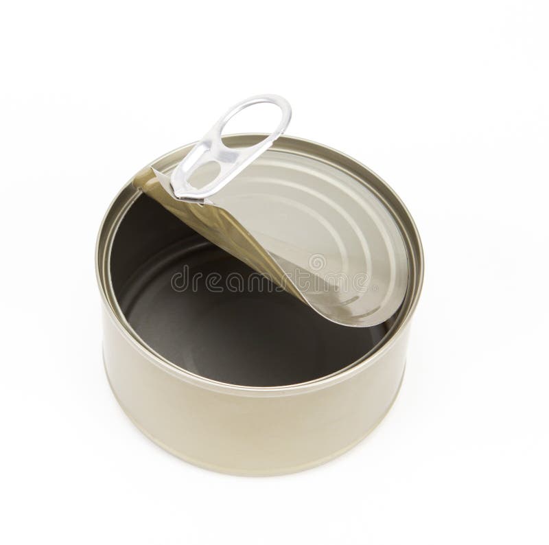 Open Tin Golden Aluminum Canned Stock Image - Image of background, full ...