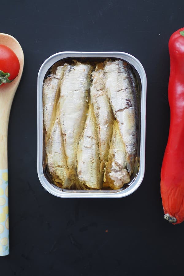 Open Tin of Sardines on a Table Stock Image - Image of grocery, item ...