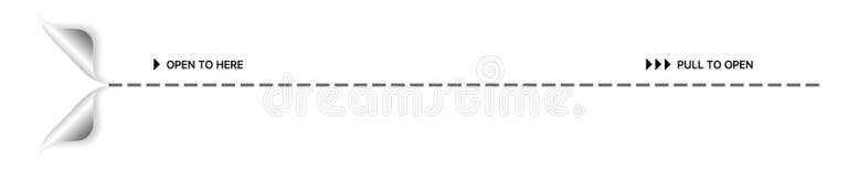 OPEN TO HERE Perforated Pull Tab Stock Vector - Illustration of easy ...