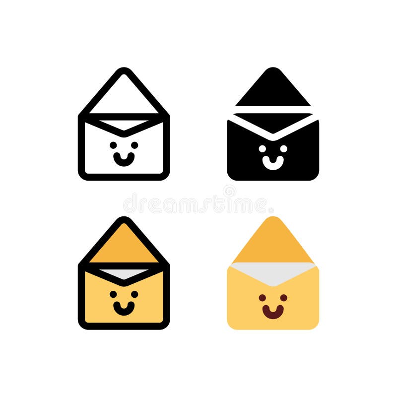 Open To Read or Accept Email Character Icon, Logo, and Illustration ...