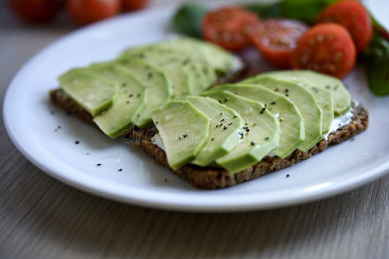 Open toasts with avocado stock image. Image of sandwich - 143080699