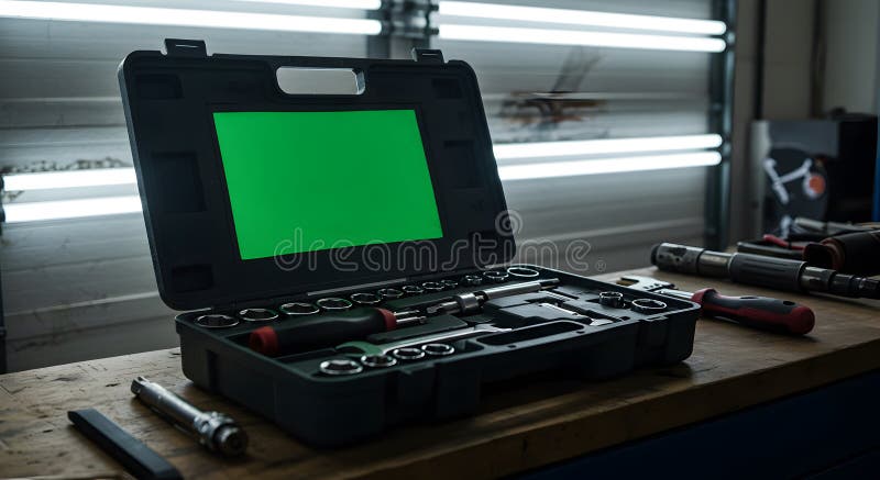 Open Toolbox with Chroma Key Screen Inside, Showcasing Repair and ...