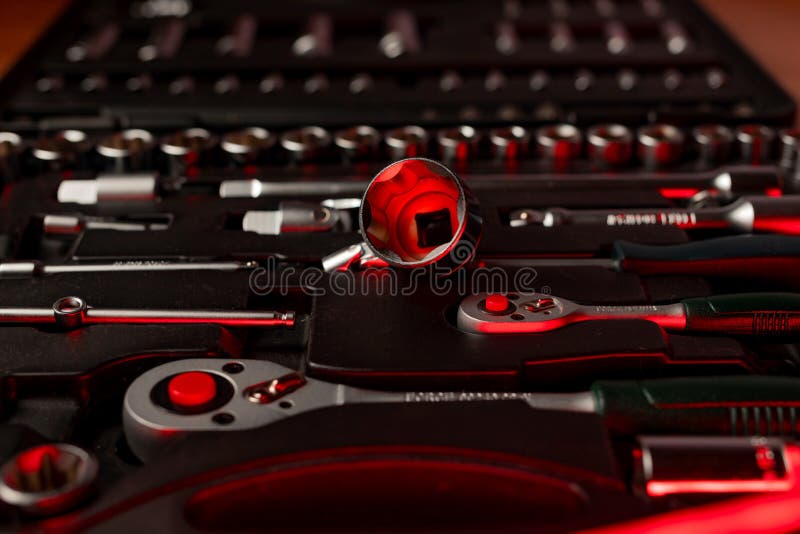 Open Toolbox with Different Metal Tools for Car and Home Repair, Close ...