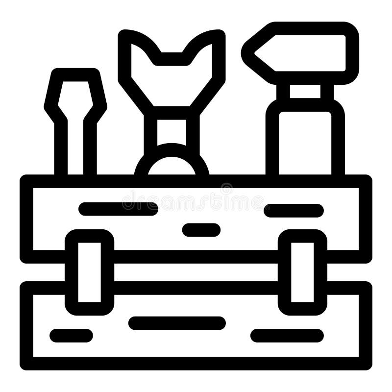 Open Toolbox Icon Outline Vector. Tool Case Stock Illustration ...