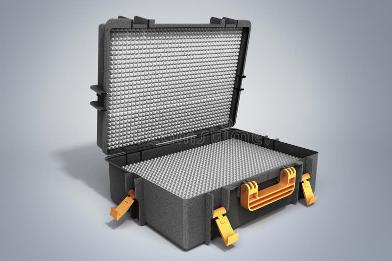Open Tools Case 3d Render on Grey Background Stock Illustration ...