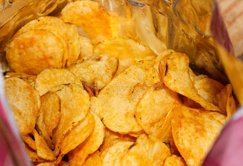 Open Bag of Chips stock image. Image of fried, snack - 117976903