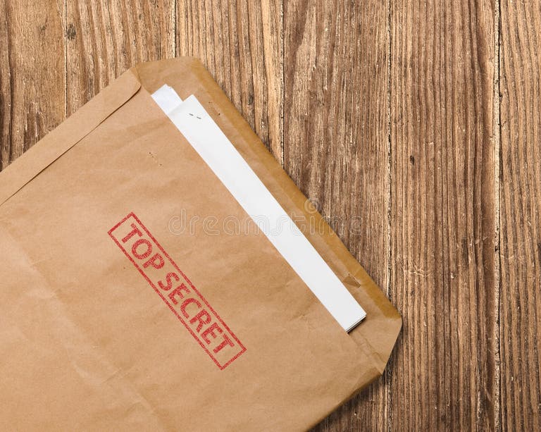 Open Top Secret Envelope on Table. Stock Photo - Image of letter, file ...