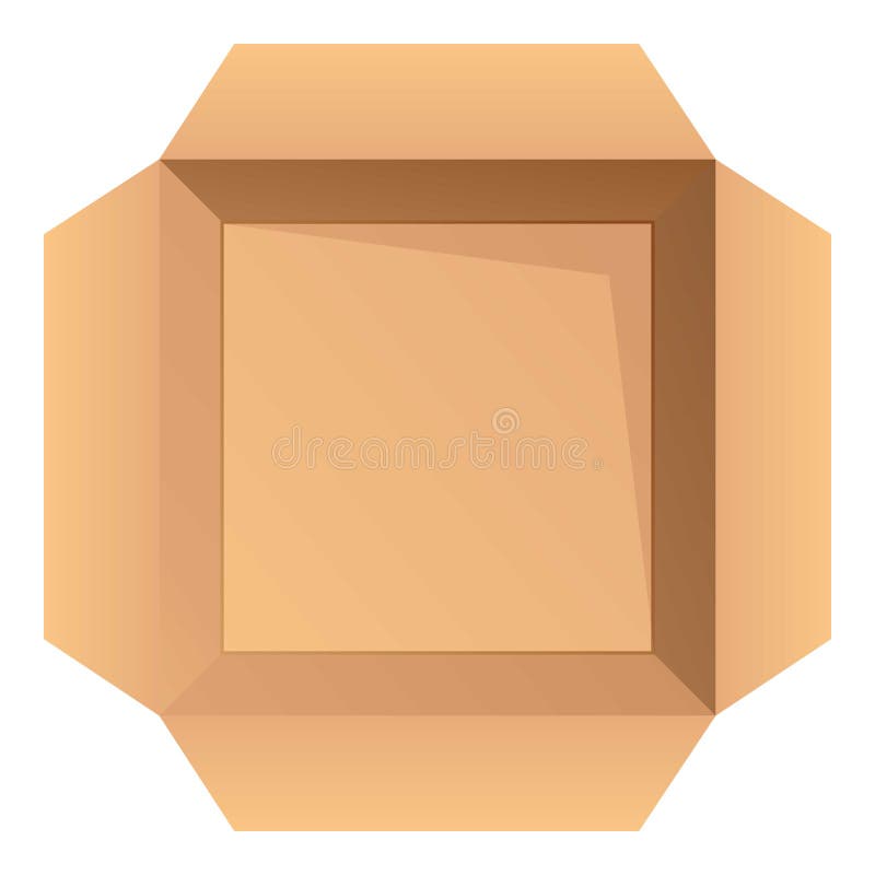 Open Top View Parcel Icon, Cartoon Style Stock Vector - Illustration of ...