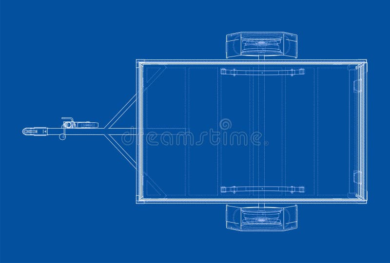 Open Trailer Sketch. 3d Illustration Stock Illustration - Illustration ...