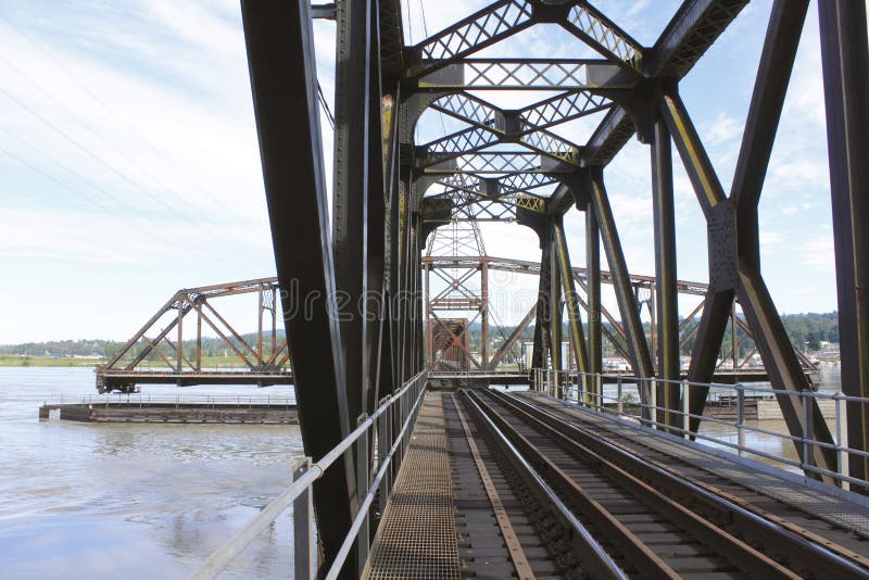 An Open Train Swing Bridge stock photo. Image of train - 25441516