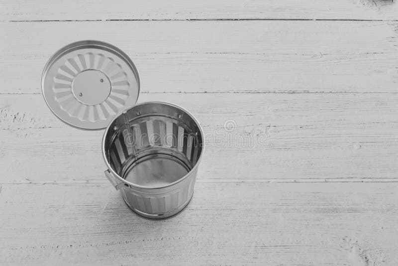 Open Trash Can Seen from Above Stock Image - Image of online, laptop ...