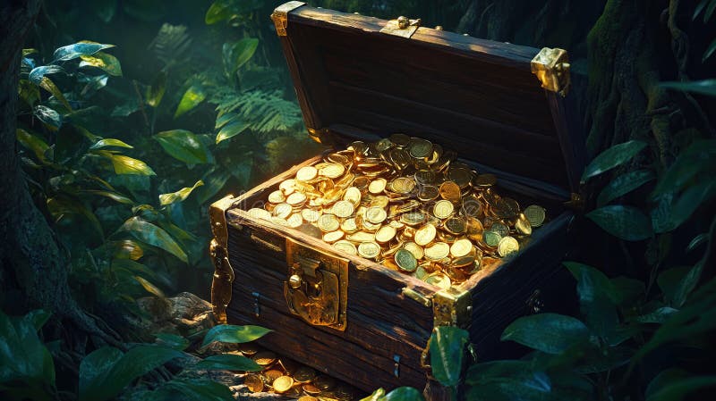 Treasure box stock image. Image of coin, gemstone, treasure - 332232917