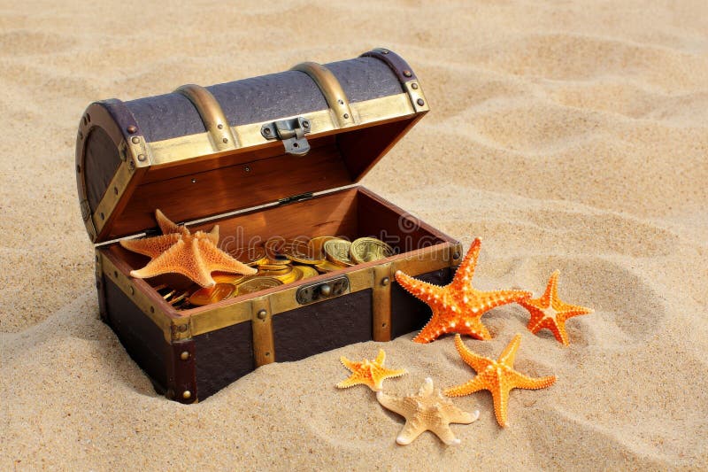Open Antique Treasure Chest Overflows Stock Photos - Free & Royalty ...
