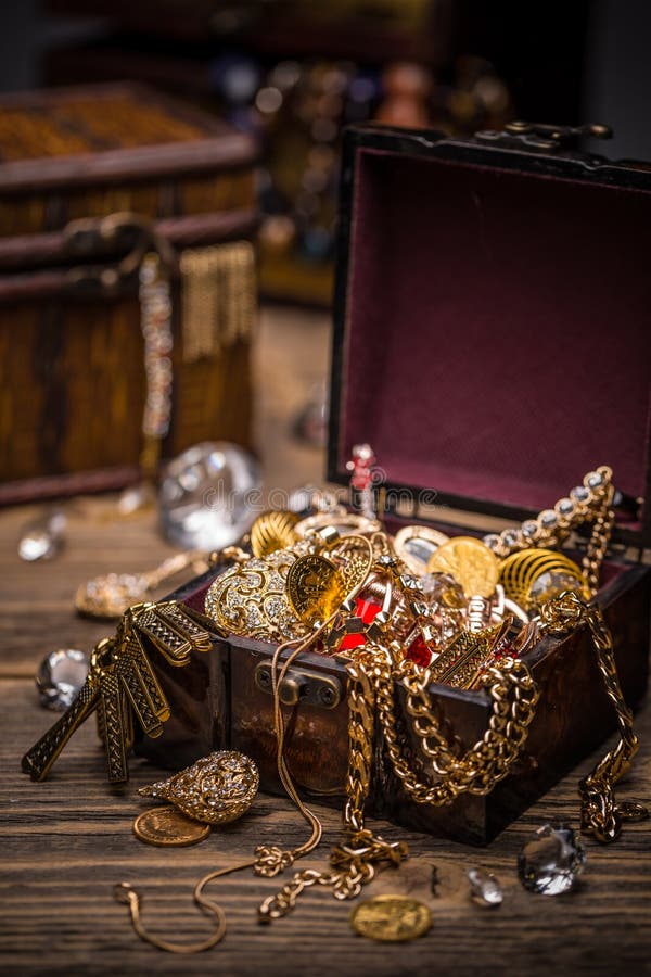 Open treasure chest stock photo. Image of pirate, ornaments - 71163244