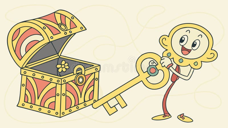 Open Treasure Chest with a Magical Key, Symbolizing Discovery and ...