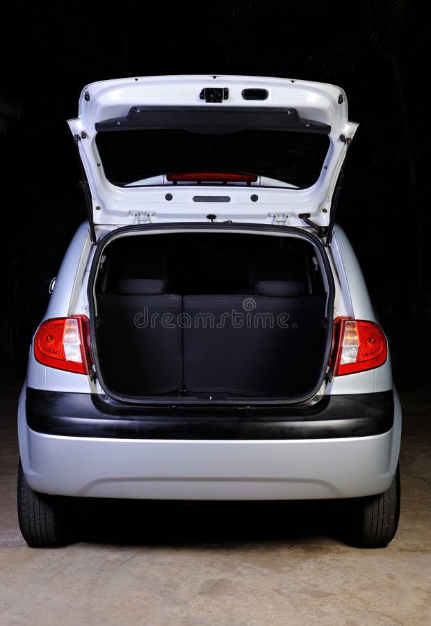 Rear View Of SUV With Open Trunk Stock Photo - Image of technology ...