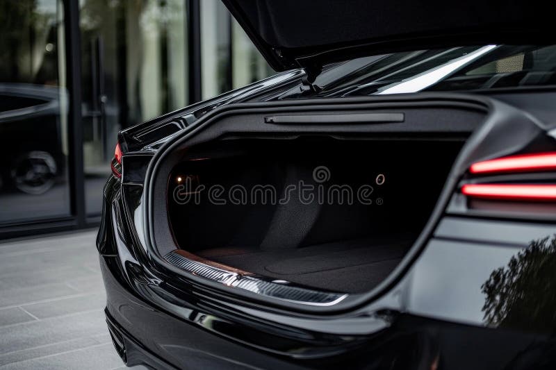 Open trunk of a modern car stock illustration. Illustration of vacation ...