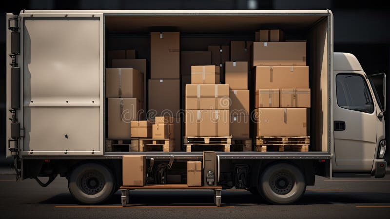 Open Trunk of a Truck with Things in Boxes Stock Photo - Image of ...