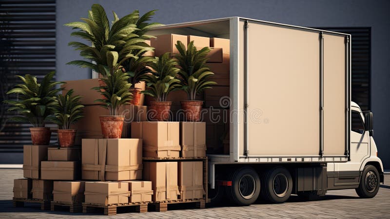Open Trunk of a Truck with Things in Boxes Stock Photo - Image of ...