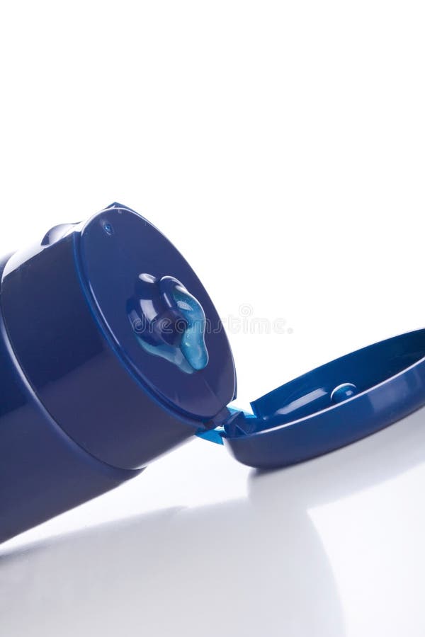 Blue Tube with Make-up Cleaning Stock Image - Image of isolated, hand ...