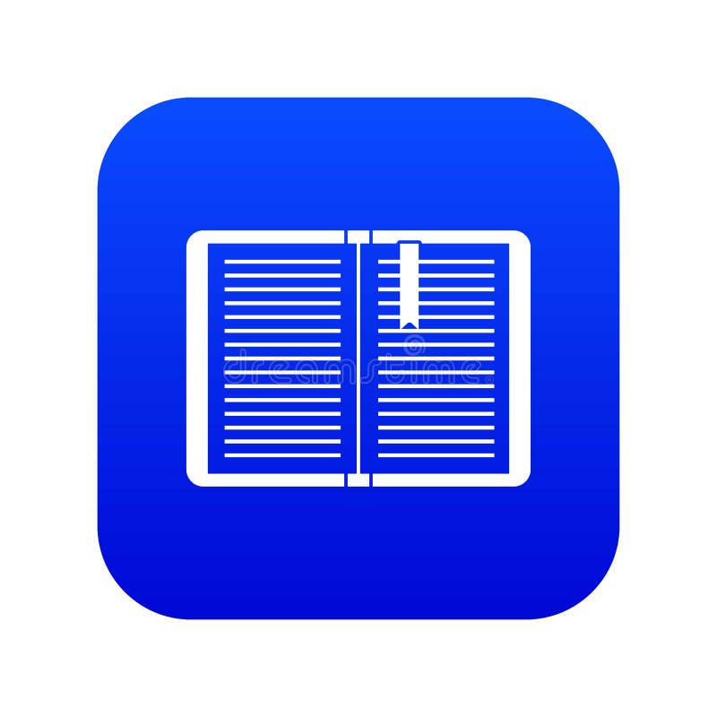 Open Tutorial with Bookmark Icon Digital Blue Stock Vector ...