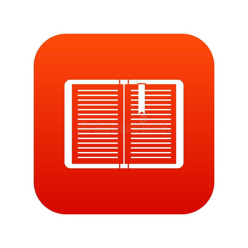 Open Tutorial with Bookmark Icon Digital Red Stock Vector ...