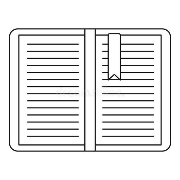 Open Tutorial with Bookmark Icon, Outline Style Stock Vector ...