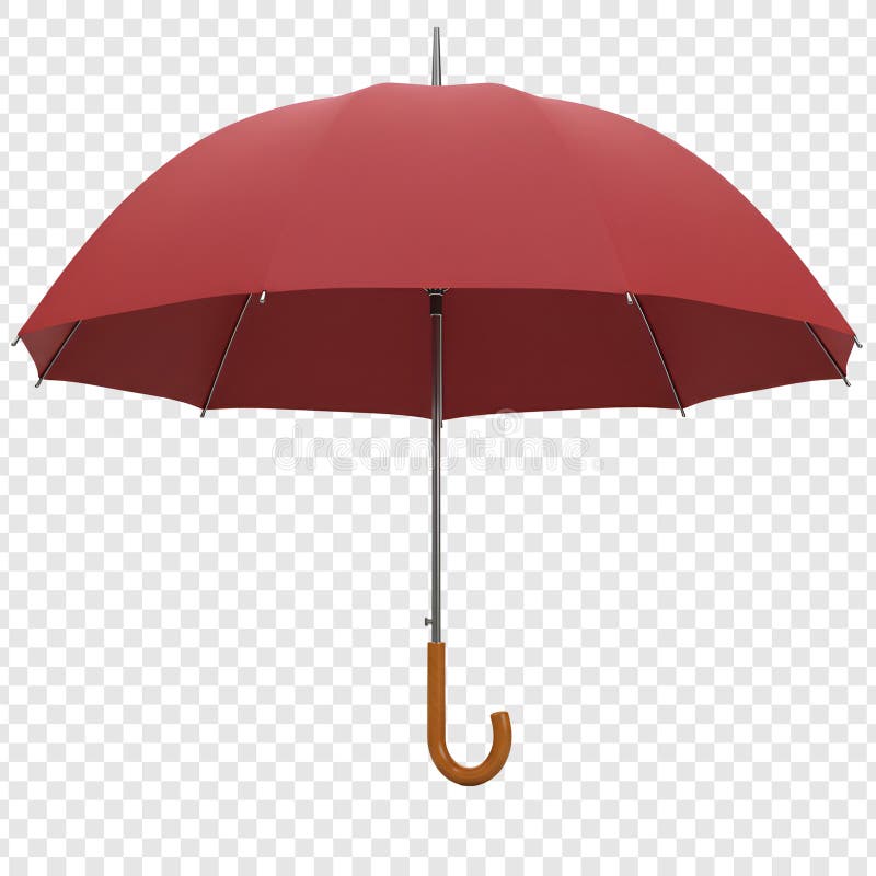 Open Red Umbrella on Transparent Background Stock Illustration ...