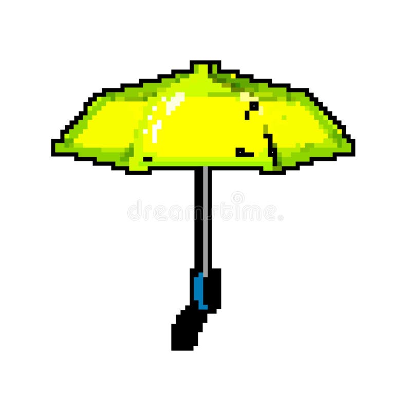Open Umbrella Rain Game Pixel Art Vector Illustration Stock Vector ...