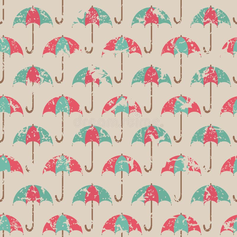 Open Umbrellas for Your Design, Seamless Pattern Stock Vector ...