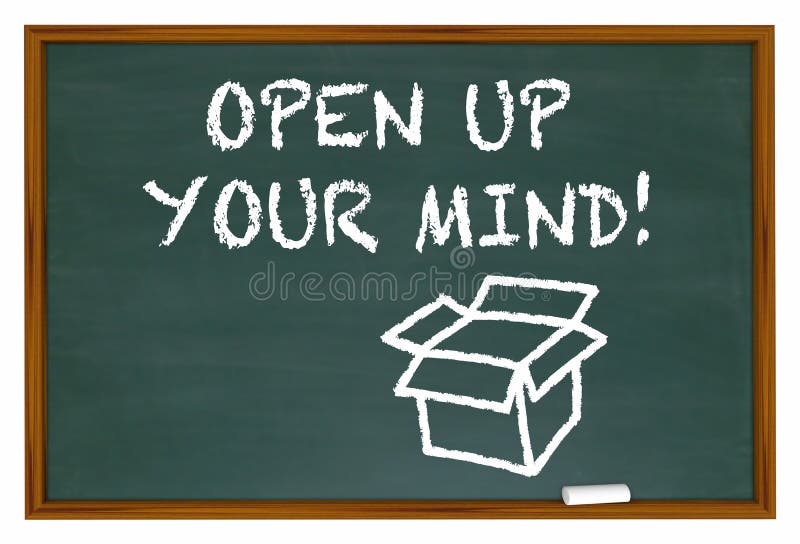 Open Up Your Mind Chalk Board Expand Thinking Stock Illustration ...