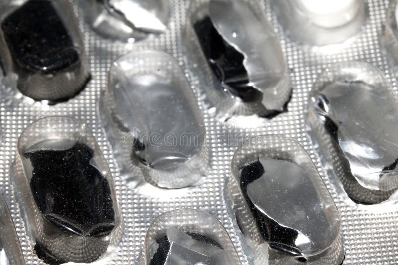Open Used Broken Foil Pill Popping Tablet Dispenser Blister Packet ...