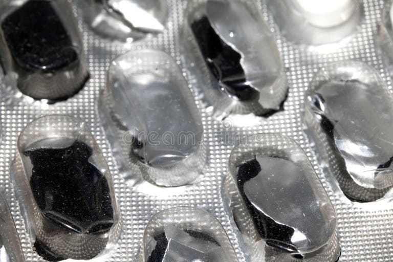 Open Used Broken Foil Pill Popping Tablet Dispenser Blister Packet ...