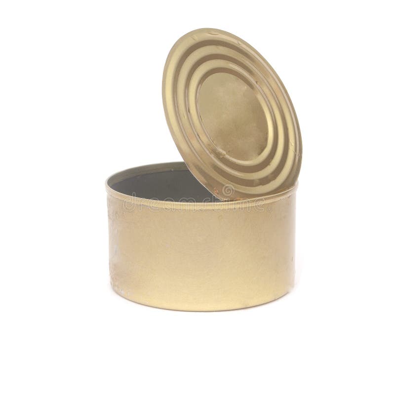 Open Used Metallic Food Can Isolated on White Background Stock Image ...