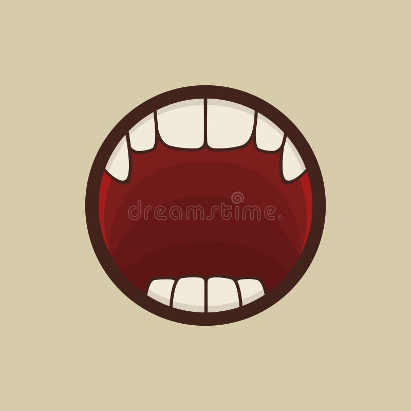 Open Vampire Mouth with Teeth Vector Stock Vector - Illustration of ...