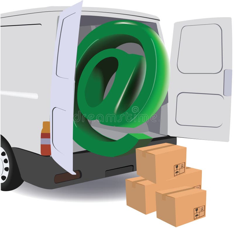 Cabined Van for Work and Material Transport Stock Vector - Illustration ...