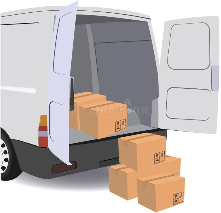 Cabined Van for Work and Material Transport Stock Vector - Illustration ...