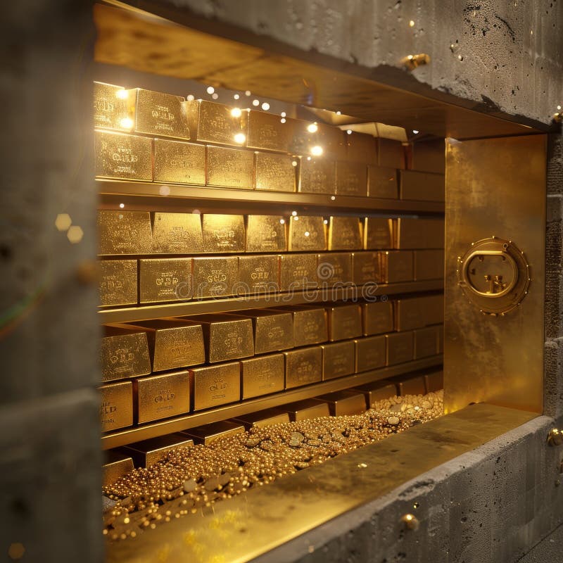 Open Vault with Gold Bars stock image. Image of mystery - 311907343