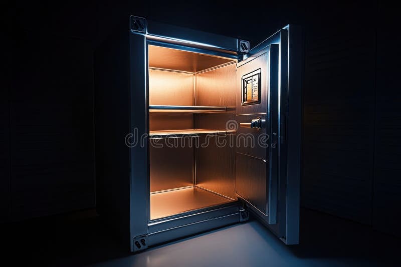 Open Vault with Illumination Stock Image - Image of safe, technology ...