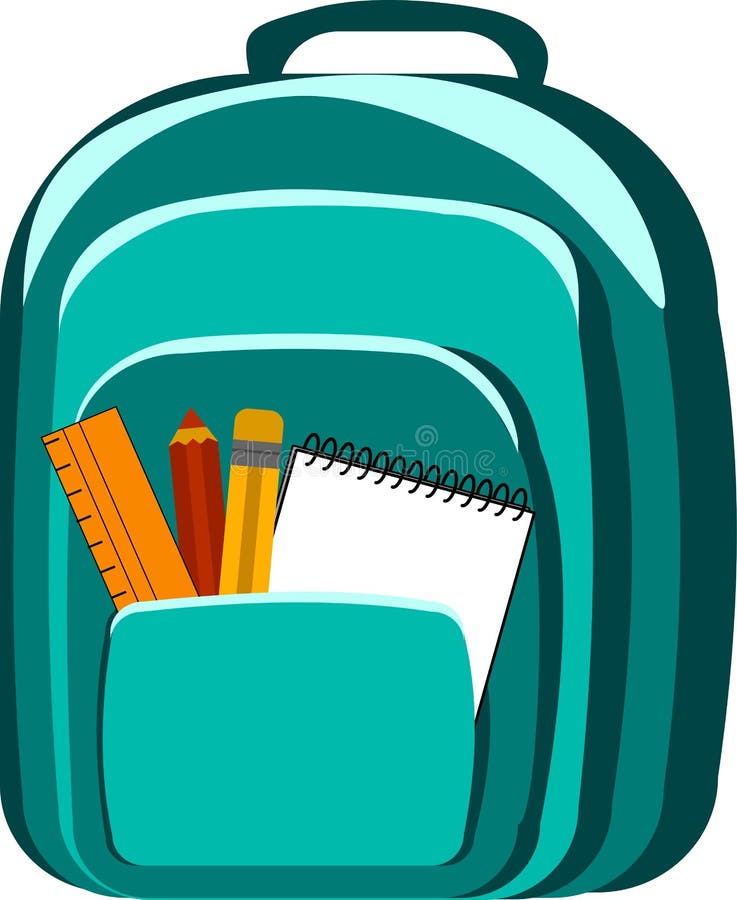 Open Vector Bag with School Stationery and Suplies. Back To School ...