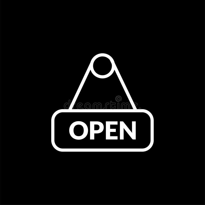 Open- White Linear Open Vector Illustration Symbol Icon Stock ...