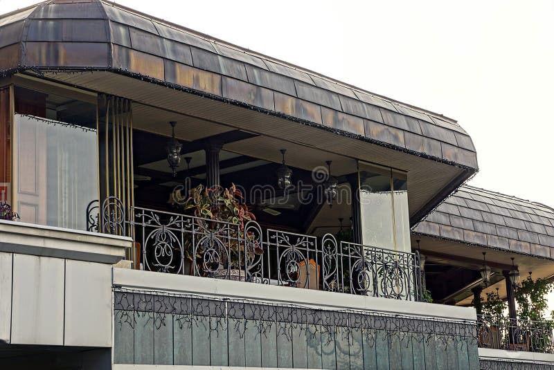 Open Verandah on the Balcony Against the Sky Stock Image - Image of ...