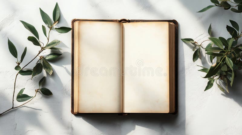 Blank Open Book Nature and Inspiration Stock Illustration ...