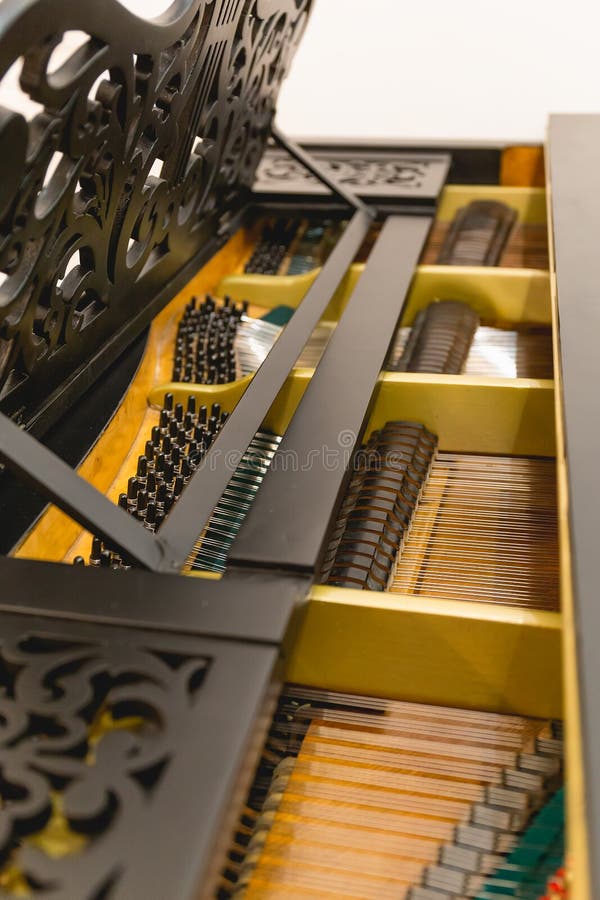 Open vintage piano stock photo. Image of sound, metal - 90638358