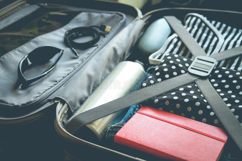 Open Vintage Suitcase Full of Clothes Stock Photo - Image of clothing ...