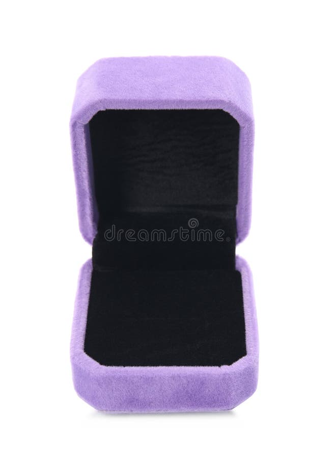 Open Violet Ring Box Isolated on White Stock Image - Image of elegant ...