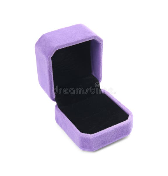 Open Violet Ring Box Isolated on White Stock Image - Image of lilac ...
