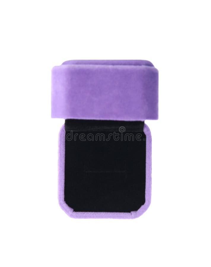 Open Violet Ring Box Isolated on White, Top View Stock Image - Image of ...