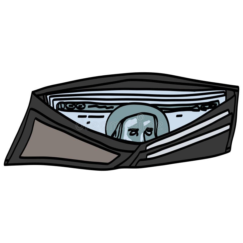 Open Wallet with Banknotes, Money, Cards Vector Illustration Stock ...